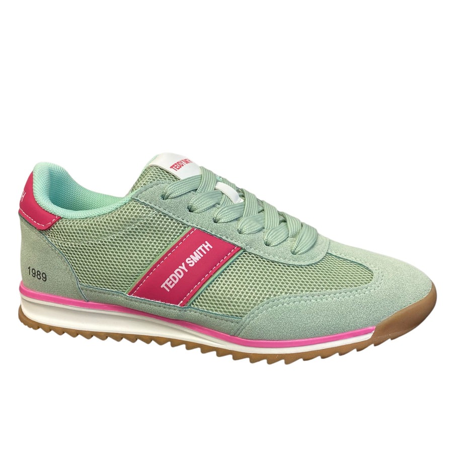 Teddy Smith 120549 Ladies Aqua Green Laced Trainers - NuShuz Online